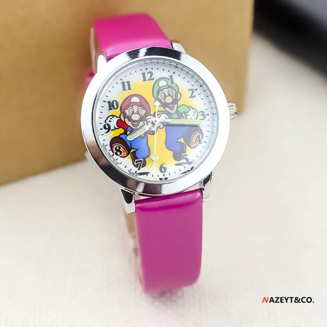 Super Mario Bros Watch Anime Character Luigi Yoshi Cartoon 3D Soccer ...