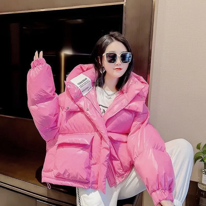 New-Candy-Color-Down-Jacket-Women-Hooded-Down-Coat-Korean-Chic-Puffer ...