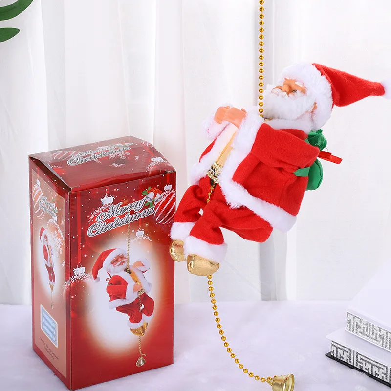 Electric Santa Claus Climbing Rope Ladder with Music Santa Musical for ...