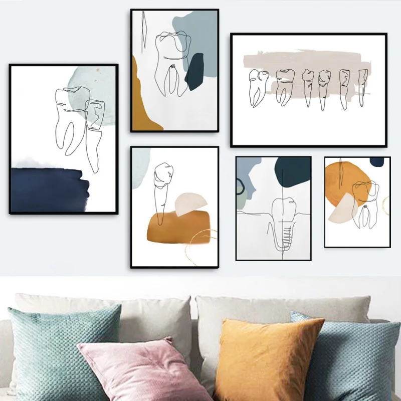 Tooth-Wall-Art-Modern-Dental-Clinic-Oil-Painting-Aesthetics-Abstract ...