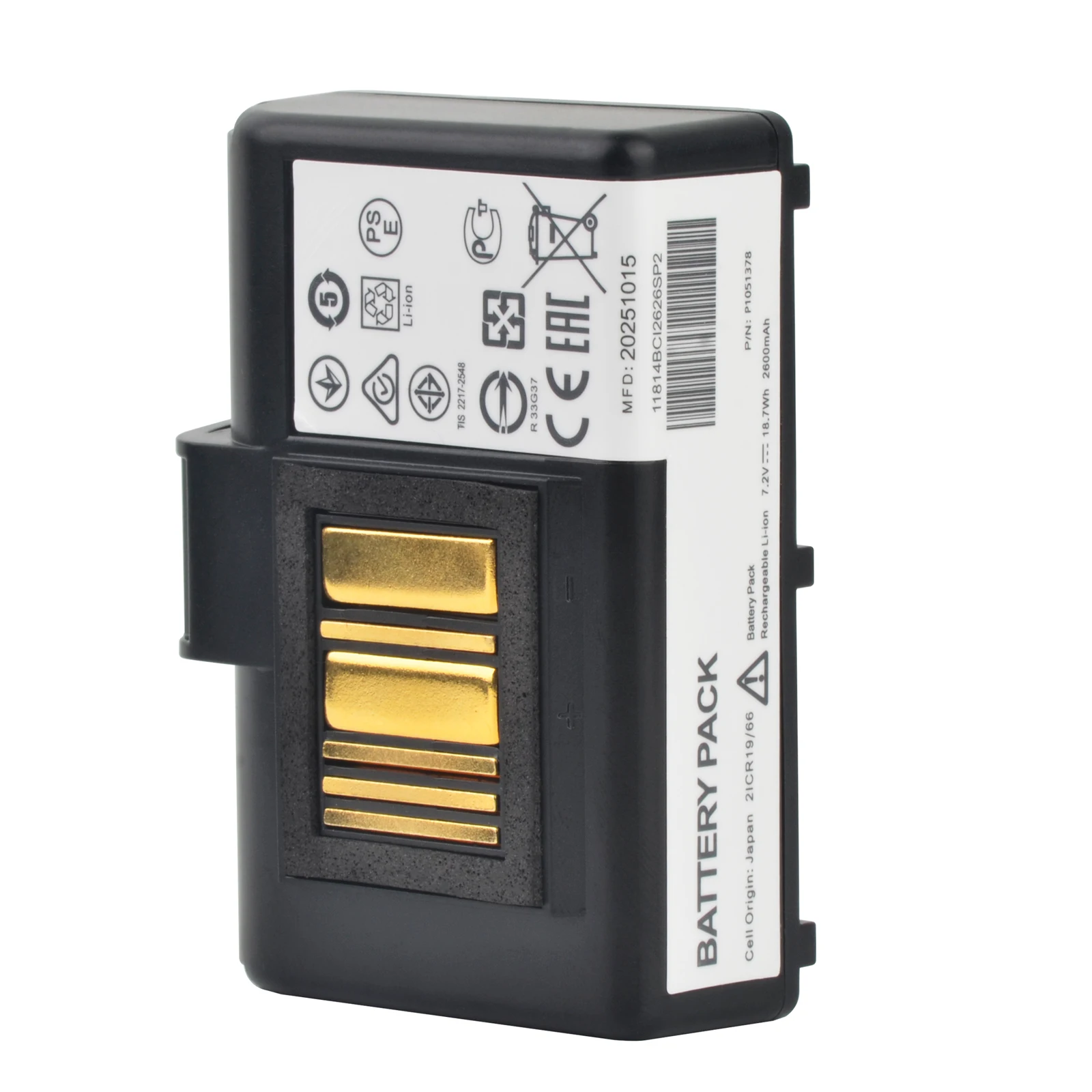 P1051378 High Capacity 2600mAh Replacement Battery for Zebra QLN320 QLN ...