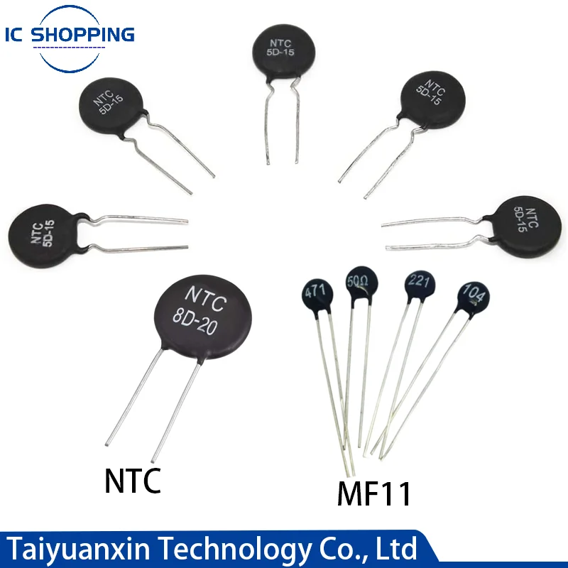 10PCS Thermal Resistor NTC 1D 1.5D 3D 5D 10D 12D 15D 16D 2.5D 20D 22D ...