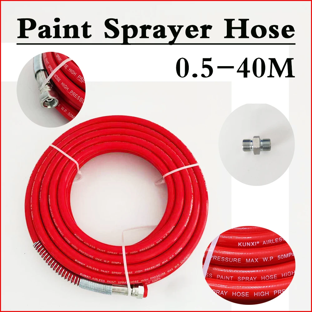 0-5-40m-Airless-Paint-Hose-Tube-Pipe-High-Pressure-Hose-1-4-BSP-7250psi ...