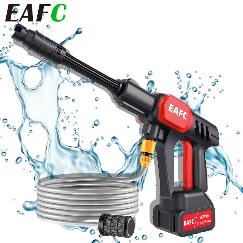 EAFC-100Bar-Cordless-High-Pressure-Car-Washer-Spray-Water-Gun-775-Motor ...