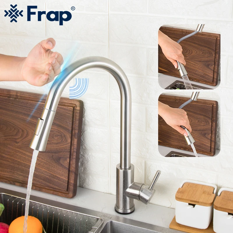 Frap Smart Touch Konyha Csaptelepcsiszolt Arany Szavazás Csaptelepek 360 Fokos Forgás 2 Kimeneti ...
