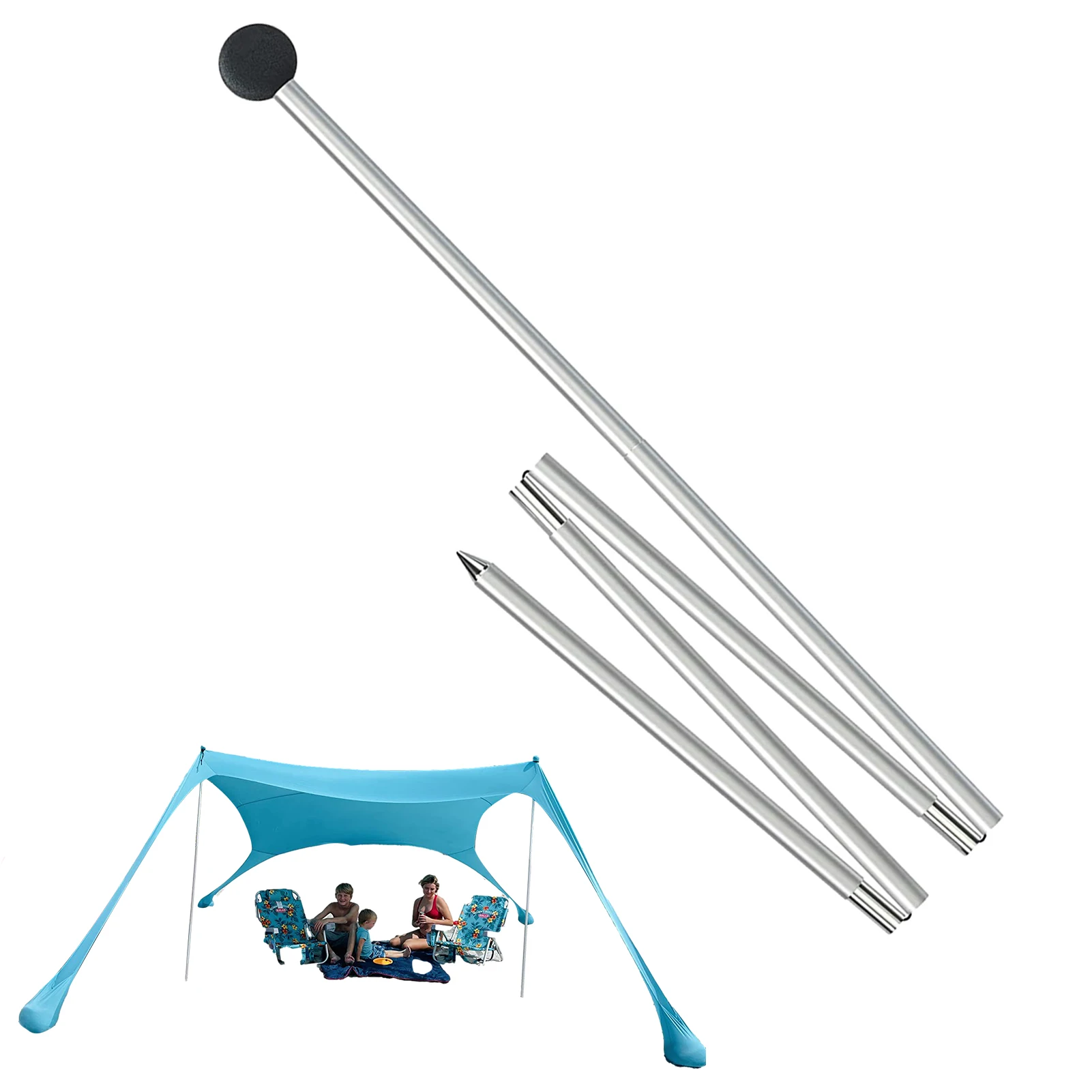 Outdoor-Aluminum-Canopy-Pole-Canopys-Pole-Beach-Tent-Support-Frame-Top ...
