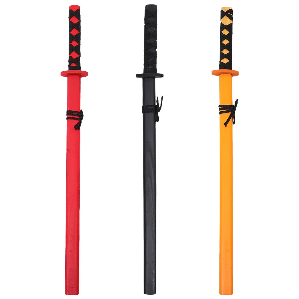 3pcs-Samurai-Sword-Toy-Halloween-Party-Cosplay-Wooden-Katana-Wood ...