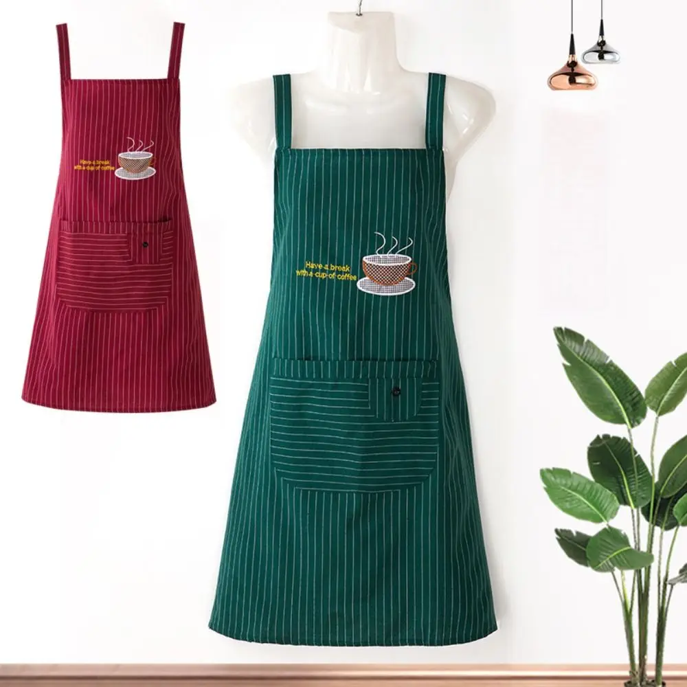 Fashionable Simple Stripe Cotton Sleeveless Kitchen Watching Cooking ...