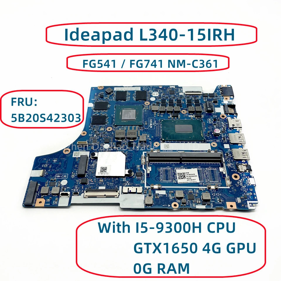 Fg541 / Fg741 Nm-c361 For Lenovo Ideapad L340-15irh Gaming Laptop ...