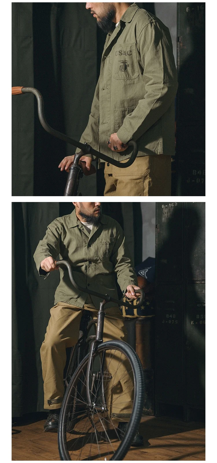 이블 도그 브론슨 USMC P41 HBT 피 묻은 전투 태평양 헤링본 재킷, 남성용 봄 가을 겉옷| | - AliExpress