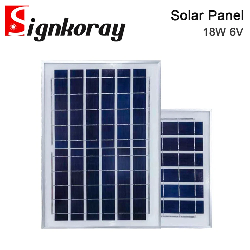 18w 6v Solar Panel Charge Photovoltaic Panel Components Aluminum Frame ...