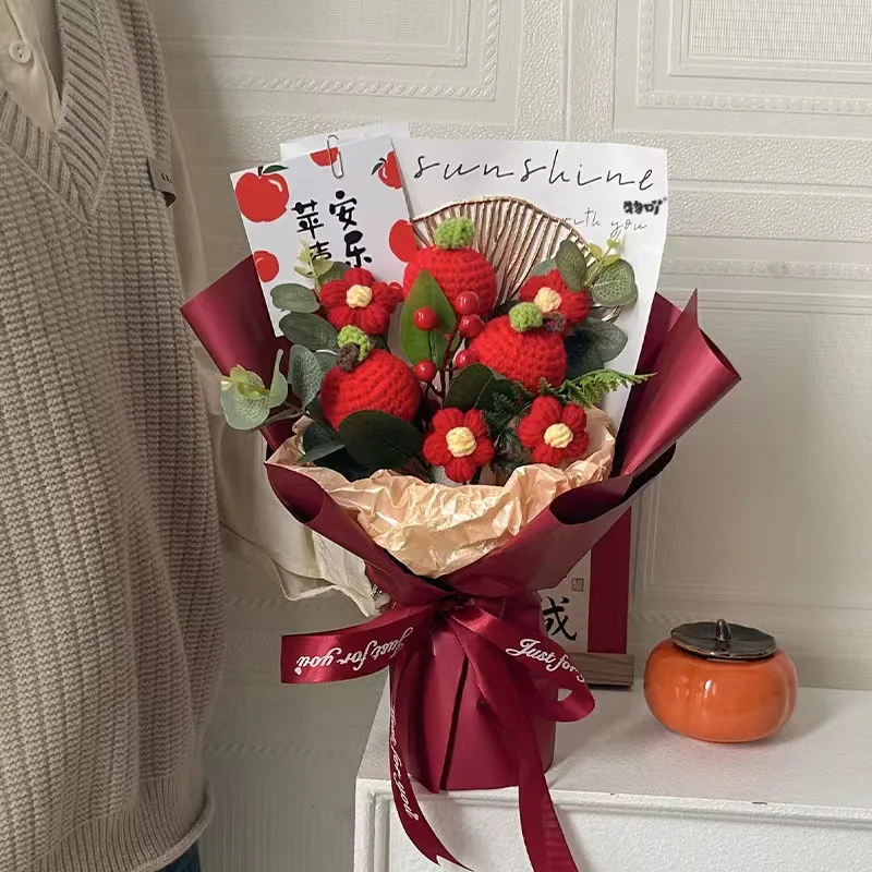 Crochet Bouquet Flower Graduation Bouquet Sunflower Strawberry Flower ...