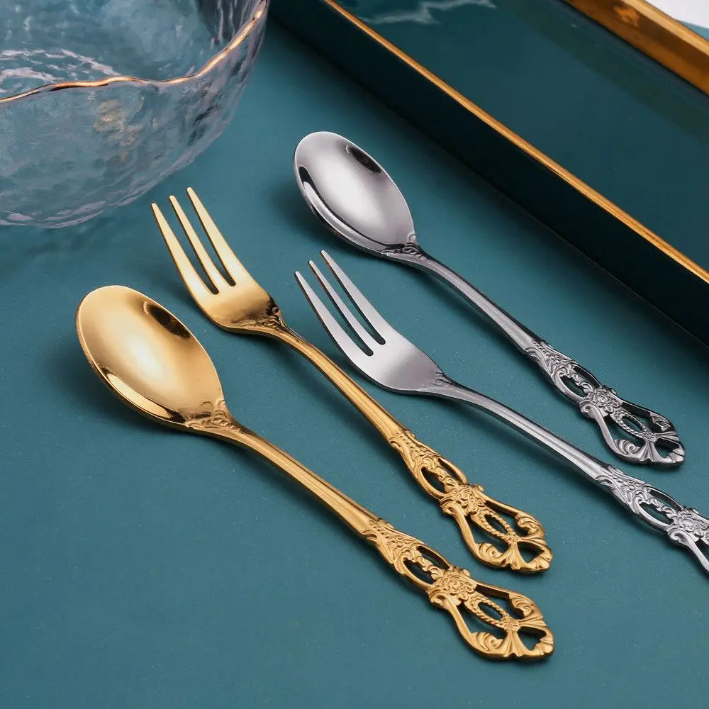 New-Stirring-Spoon-Tableware-European-Style-Hollow-Embossed-Coffee ...