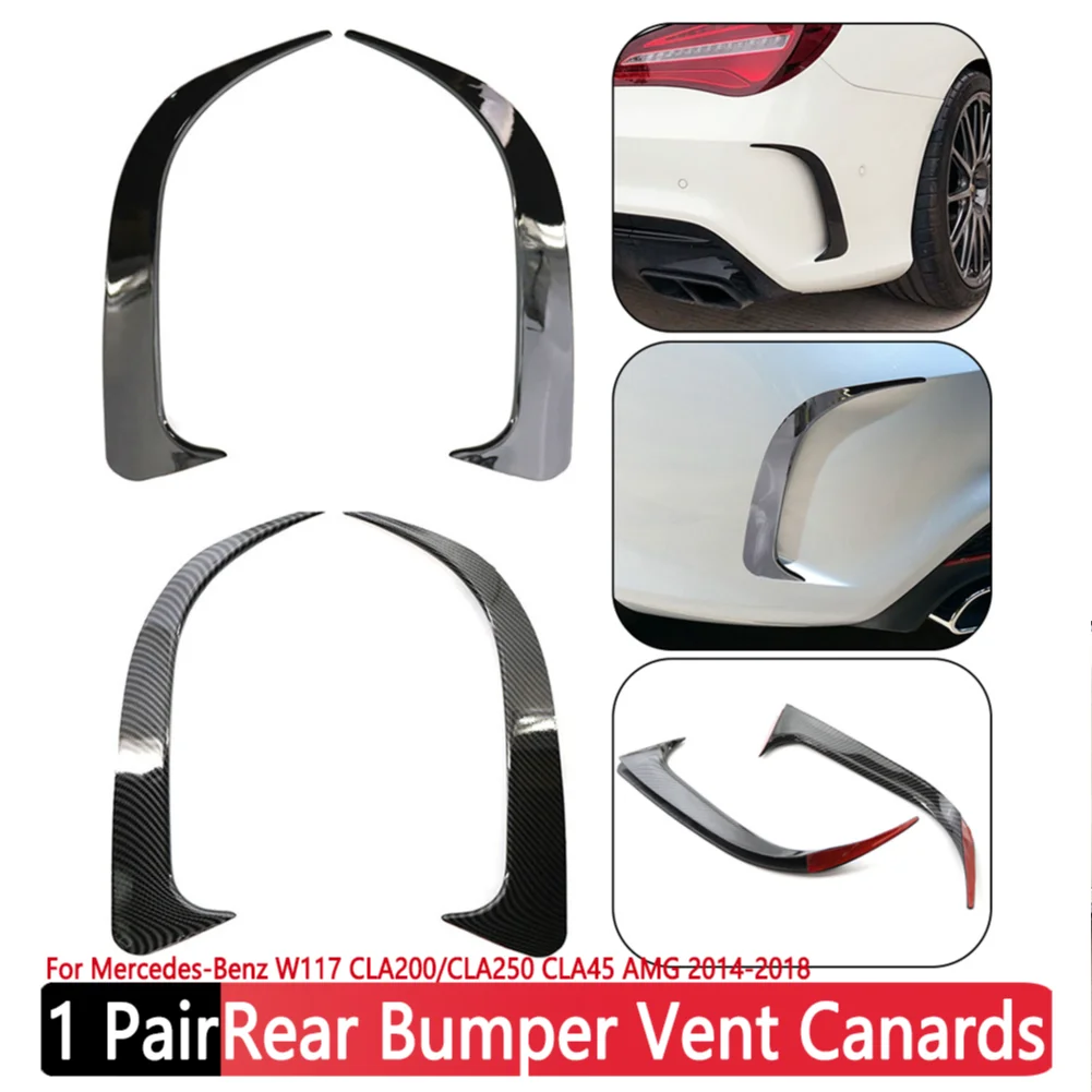 Gloss-Black-ABS-Plastic-Rear-Bumper-Lip-Spoiler-Canards-Vents-For ...