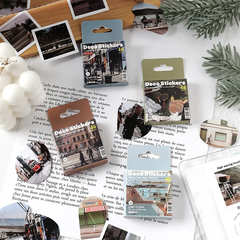 46-pcs-lot-Vintage-Labels-Stickers-Decorative-Adhesive-Diy-hand-made ...