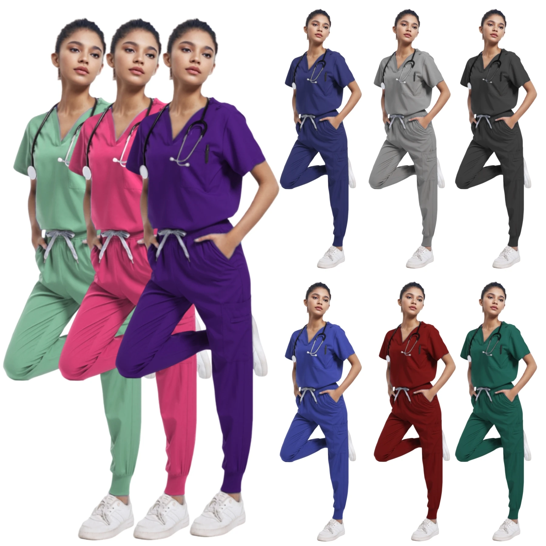 Surgical Uniform Clinical Scrubs Top Pants Spa Doctor Nursing Clinical ...