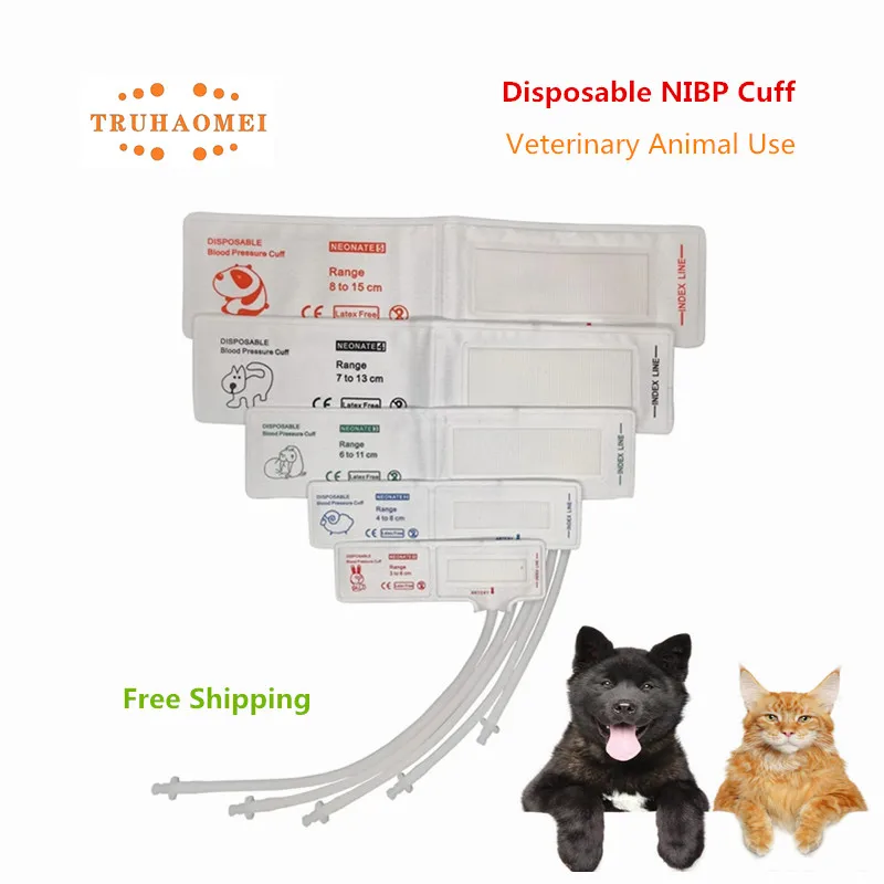 Free-Shipping-Veterinary-NIBP-Cuff-Multisize-Upper-Arm-Disposable-Non ...