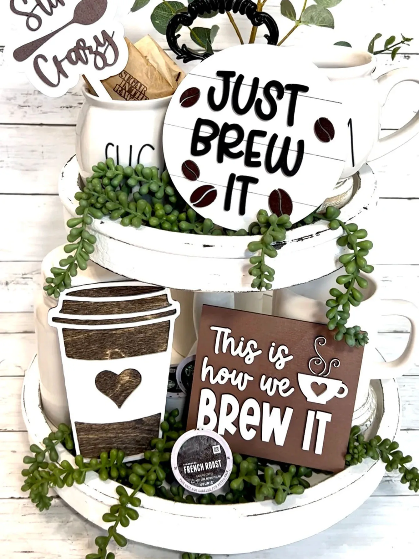 5pcs Classic Wooden Coffee Tray - Perfect Home, Bar And Cafe Decor Gift ...