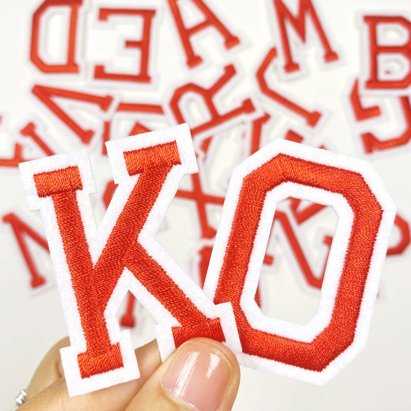 Letters Patches For Clothing Red Iron On Numeral Alphabet Sew Letras ...
