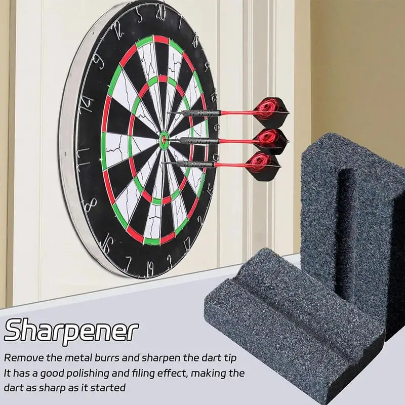 Dart Sharpening Stone V-Shape Darts Sharpening Too Portable Tip Point ...
