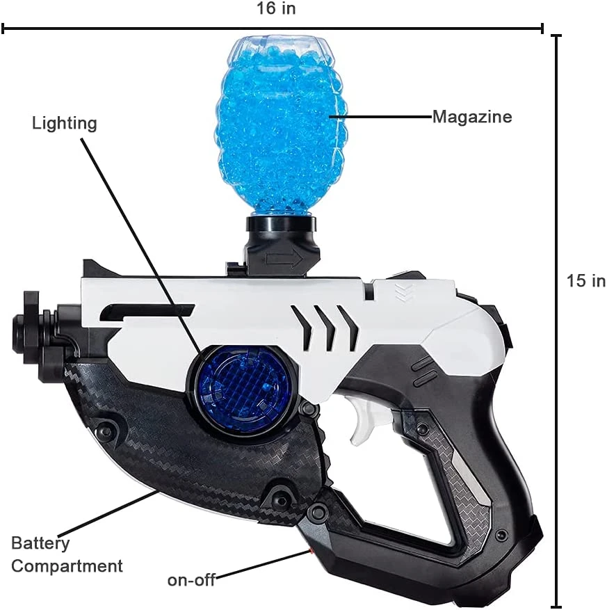 Splatter Gel Ball Blaster Tracer com 5000 Gel Beads, diversão quintal e ...