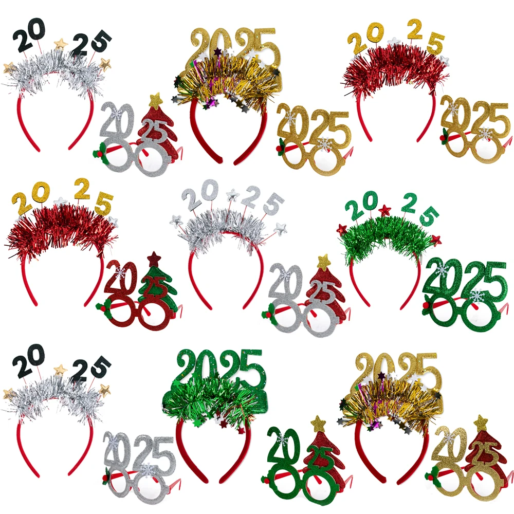 Glitter-2025-New-Year-Headband-Glasses-Frame-Happy-New-Year-Party-Photo ...