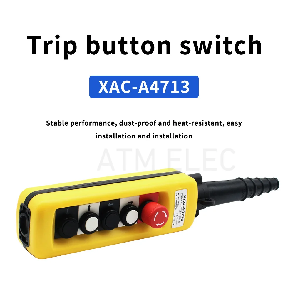 XAC-A4713 Rain-proof Type Crane Button Control Switch Electric hoist Box for Hoist Up Down Left ...