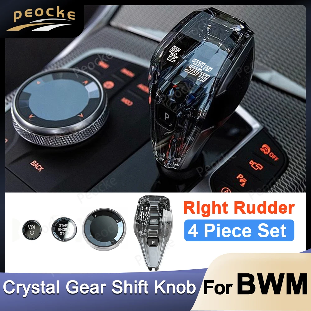 RHD Crystal Gear Knob Kit For BMW G28 G22 G14 X3 G01 G20 G29 Gear Shift ...
