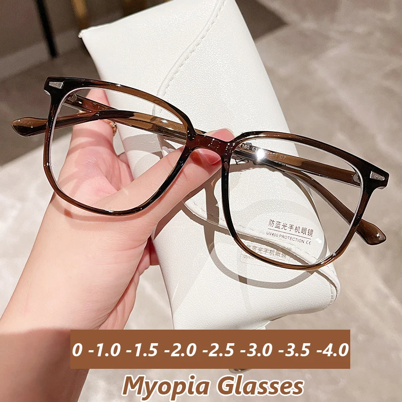 Myopia-Glasses-for-Women-Men-Luxury-Anti-Blue-Light-Near-Sight-Eyewear ...