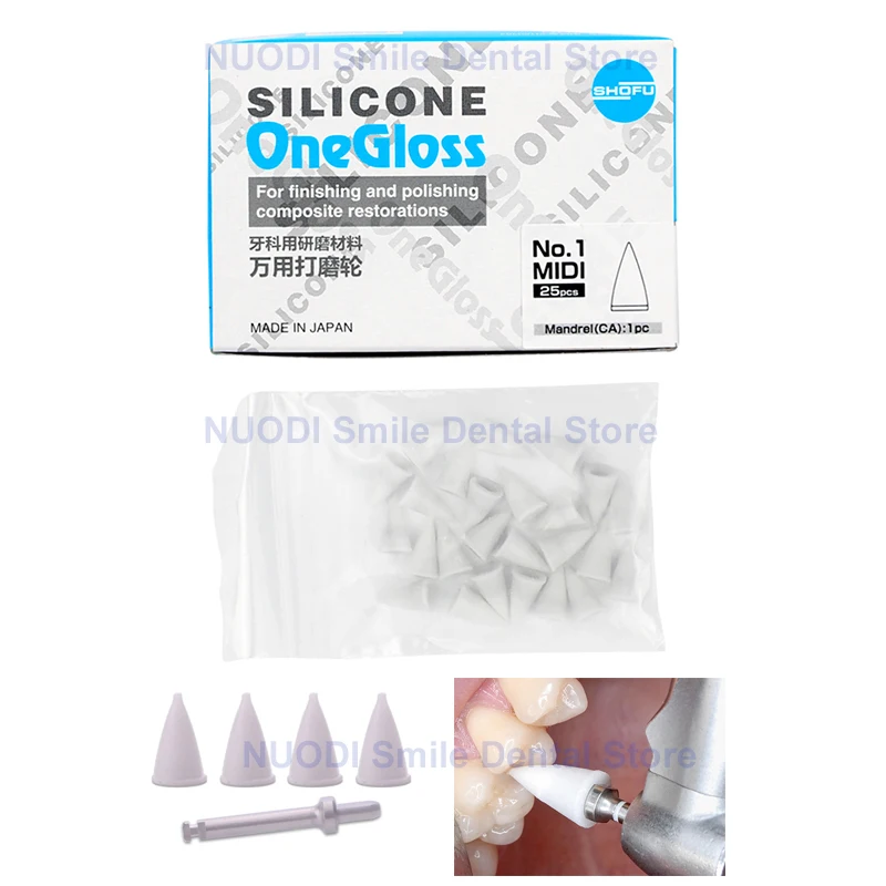 Dental-SHOFU-Silicone-OneGloss-25-Grinding-Wheels-1-Mandrel-for ...