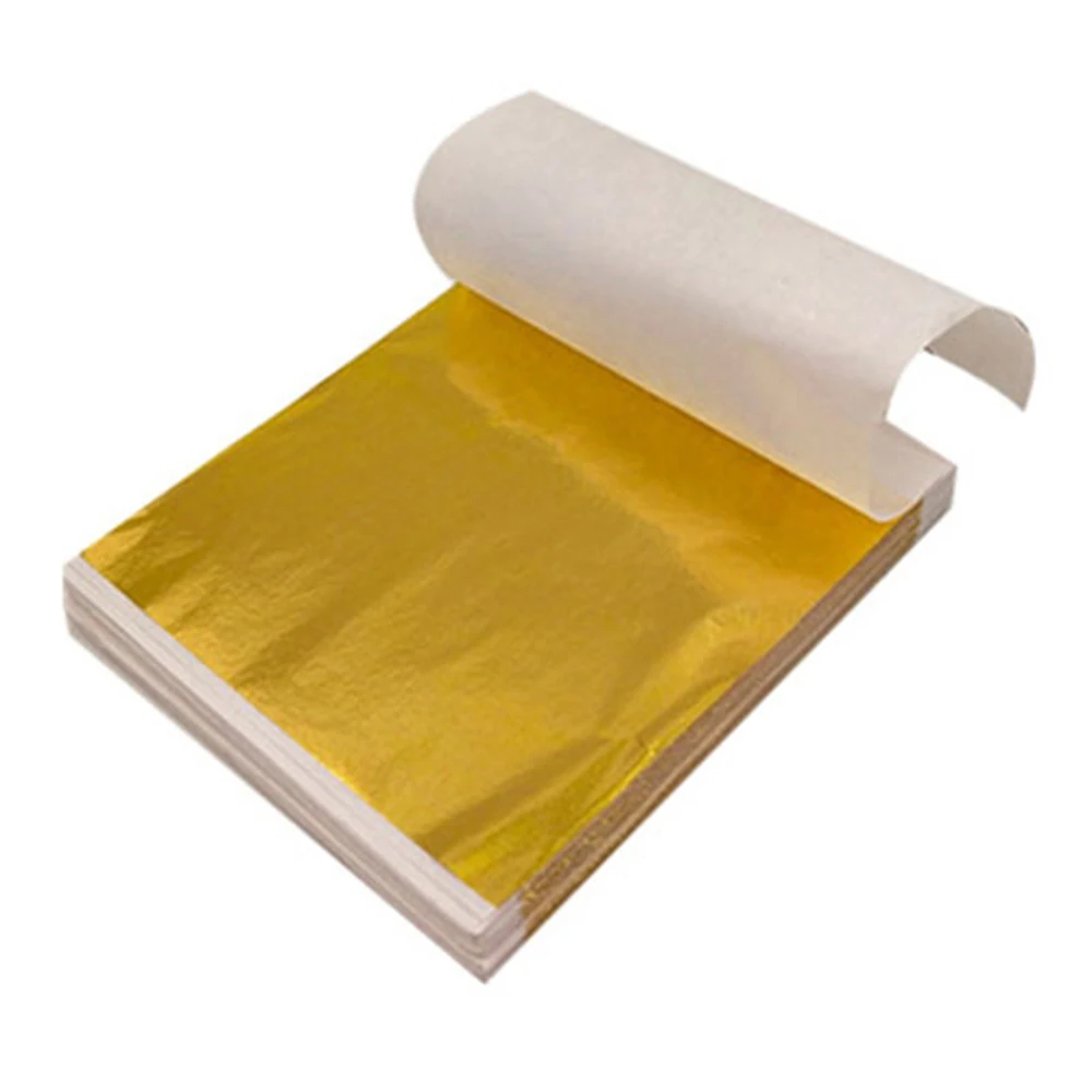 100-Sheets-Imitation-Gold-Silver-Foil-Paper-Leaf-Gilding-DIY-Art-Craft ...