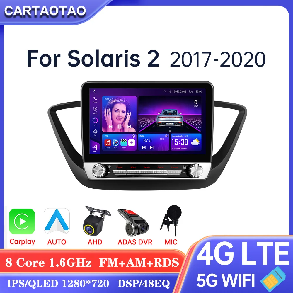 For-Hyundai-Solaris-2-2017-2018-2020-Carplay-Android-Auto-Radio-GPS-DSP ...