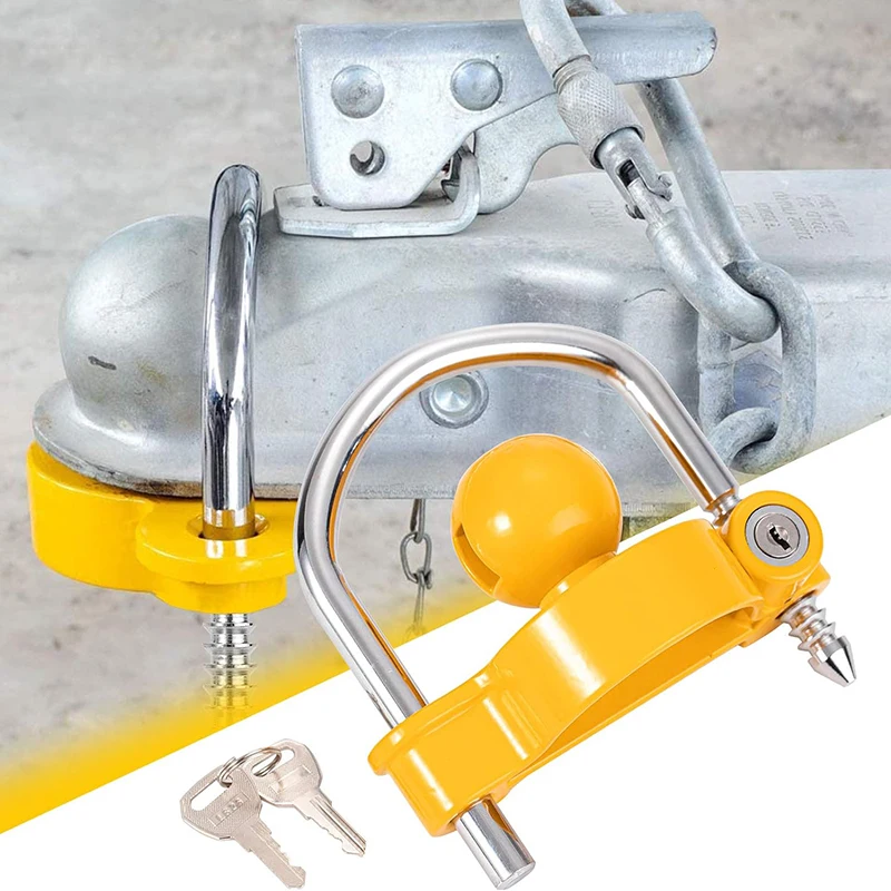 Universal-Trailer-Lock-Coupler-Ball-Lock-Hitch-Security-Adjustable-Lock ...