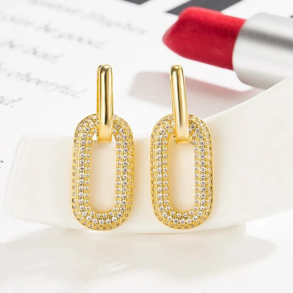 Gold Dangle Earrings Women | Modern Women Dangle Earrings | Gold Color ...