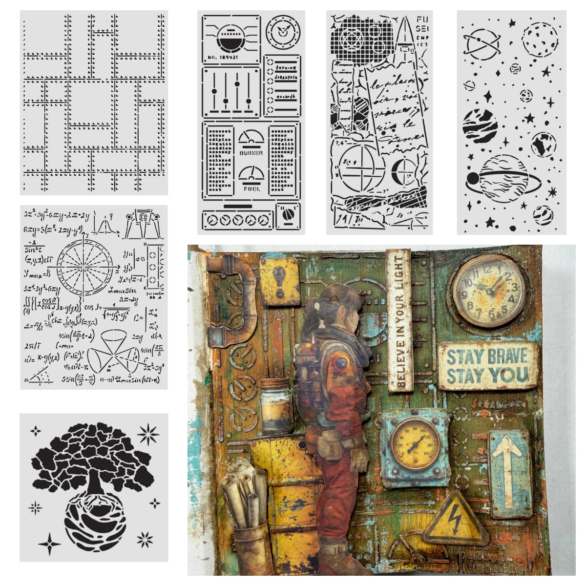 Formulas Stencil DIY Metal Cutting Stencil Diary Scrapbooking Craft ...