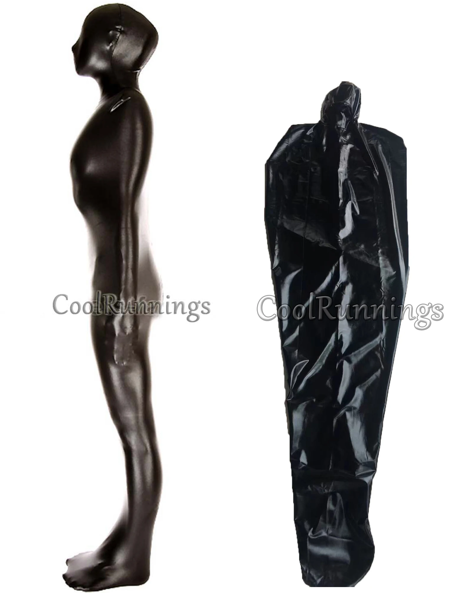 Custom-Made-Shiny-Black-Metallic-Mummy-Unisex-Zentai-Spandex-Suit ...