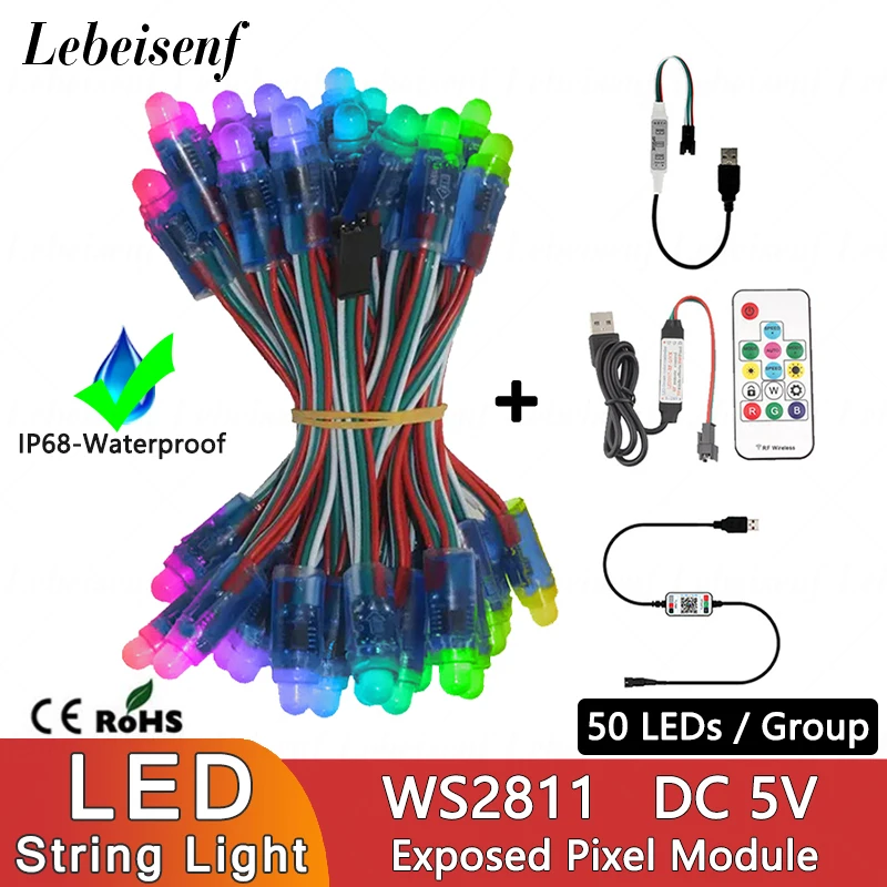 50-Pcs-String-WS2811-IC-RGB-Full-Color-12mm-Pixels-Digital-Addressable ...