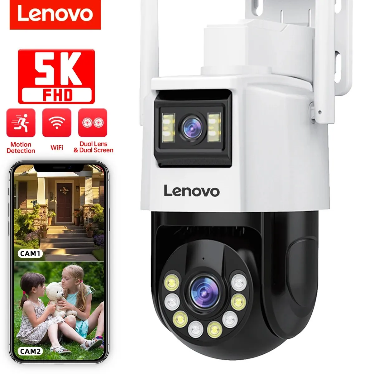 Lenovo-c-mara-IP-5K-PTZ-con-WIFI-lente-Dual-pantalla-Dual-impermeable ...