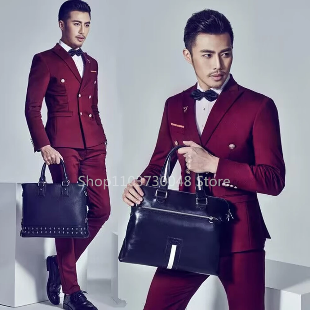 Mens-Suits-Latest-Designs-Burgundy-Groom-Tuxedos-2-Pieces-Jacket-Pants ...