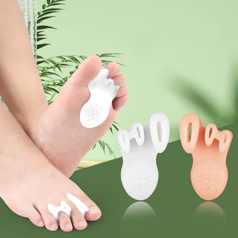 1-Pair-Three-Holes-Forefoot-Pads-Silicone-Gel-Thumb-Corrector-Bunion ...