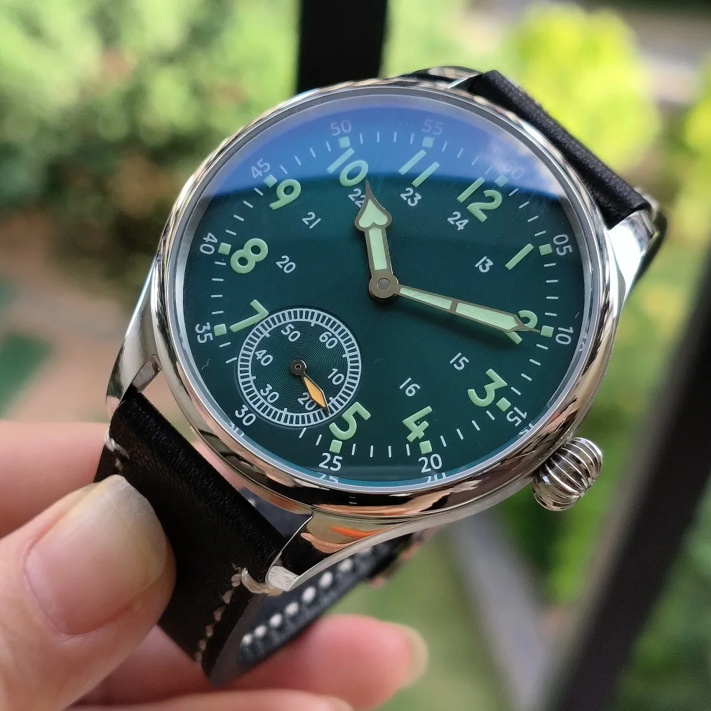 Reloj-de-viento-de-mano-mec-nico-luminoso-esfera-verde-cristal-de ...