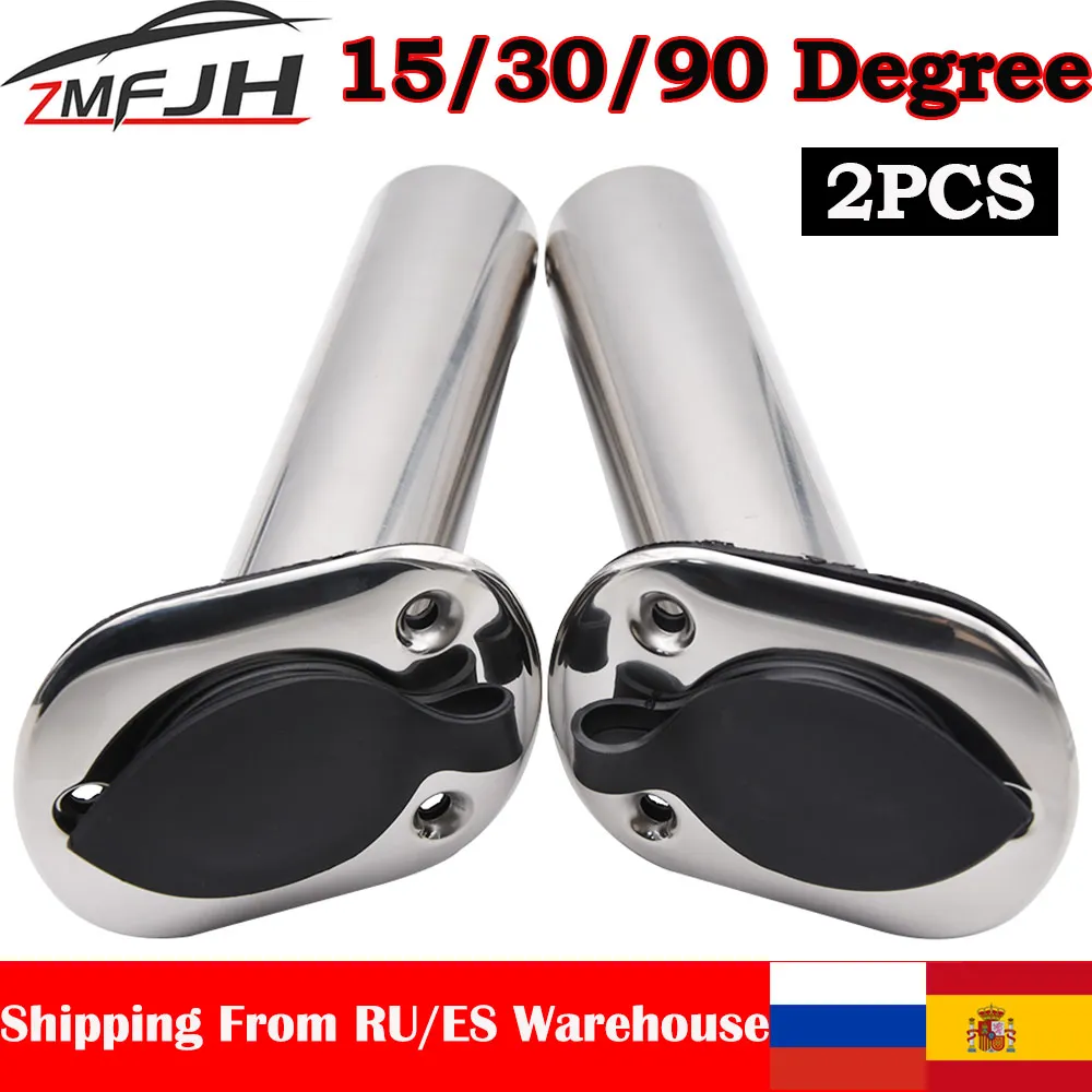 2PC-Fishing-Pole-Stand-Stainless-Steel-Flush-Mount-Boat-Fishing-Rod ...