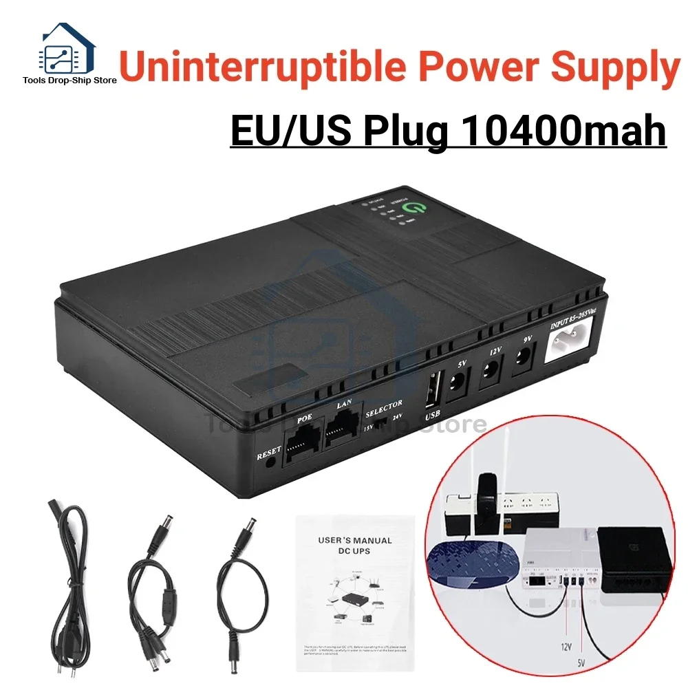 DC-Power-Adapter-Uninterruptible-Power-Supply-10400mAh-5V-9V-12V-UPS ...