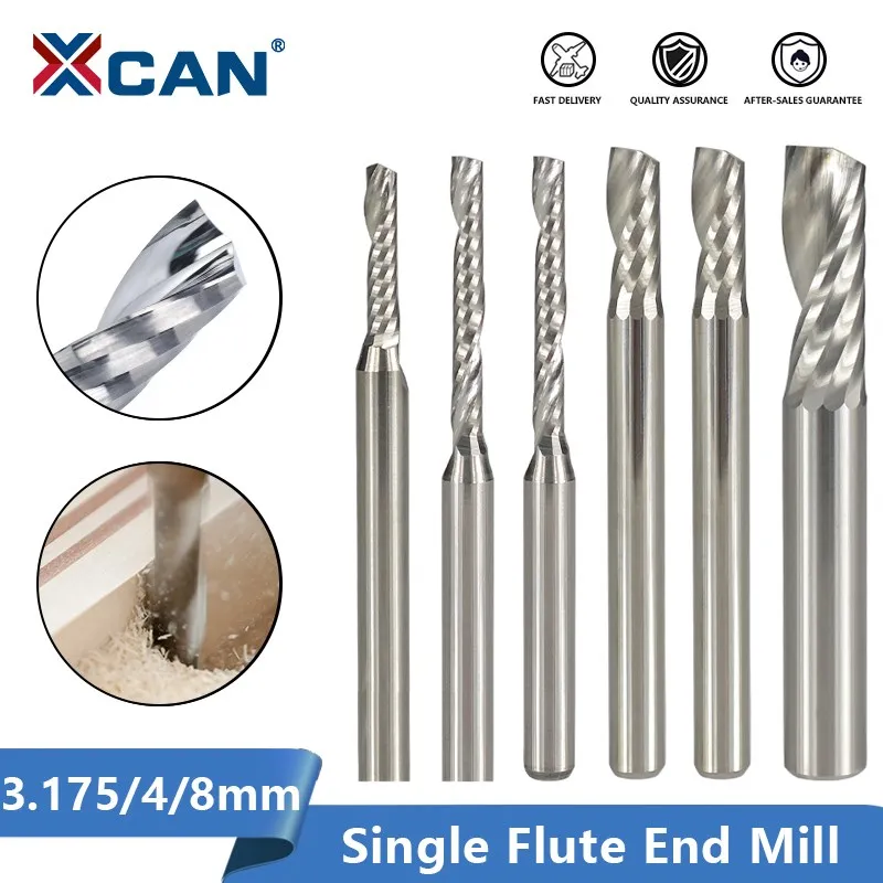 Carbide End Mill Single Flute | Cnc Bits 2 Flute Spiral 4mm | End Mill ...