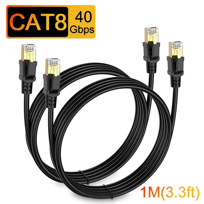 CAT8-Ethernet-Cable-40Gbps-2000MHz-1M-3FT-2-Pack-Cable-Cat-8-SFTP ...
