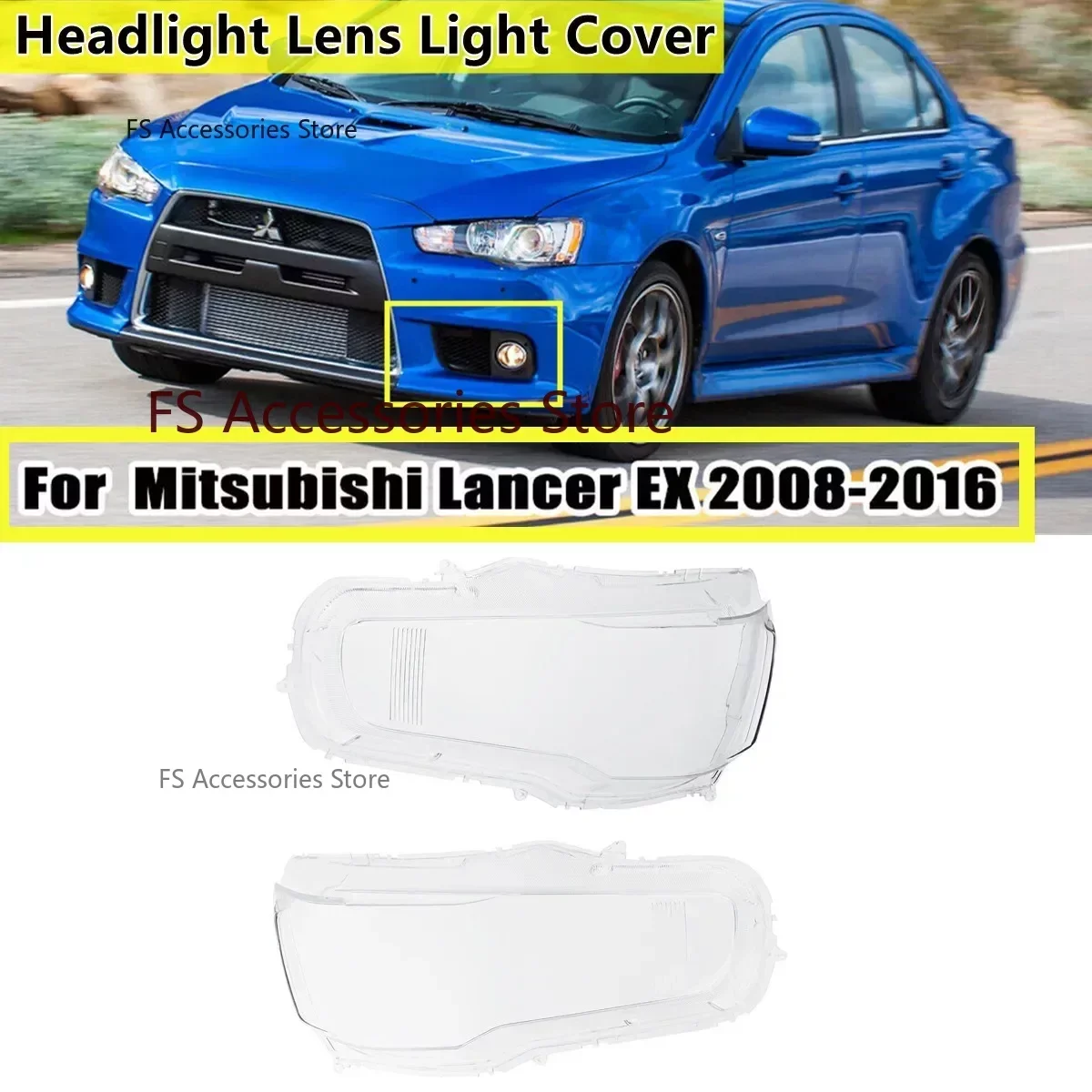 Car Front Headlight Headlamp Lens Cover For Mitsubishi Lancer Ex 2008 ...