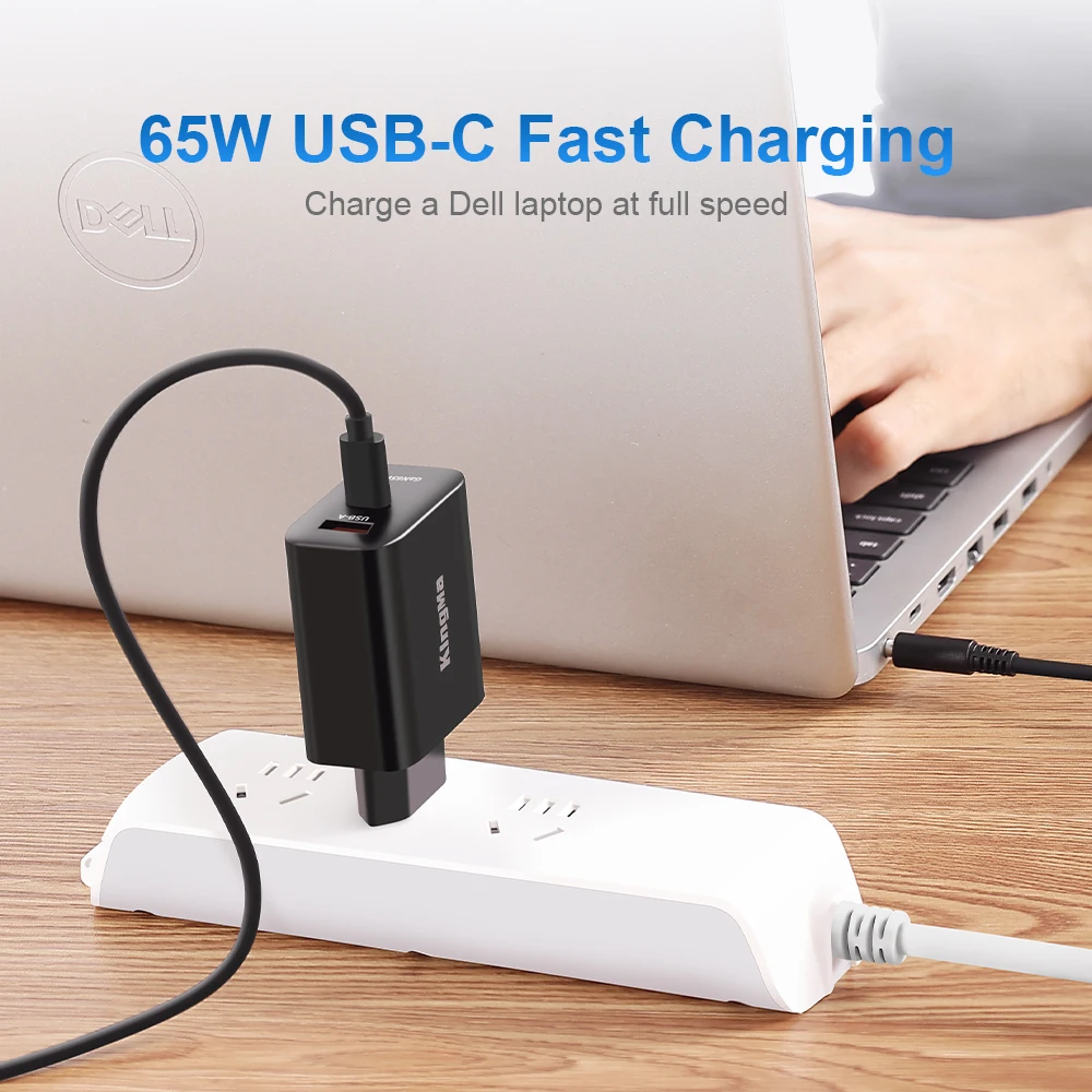 KingMa-Charger-for-Dell-Laptop-Computer-65W-45W-Round-Tip-Power-Adapter ...