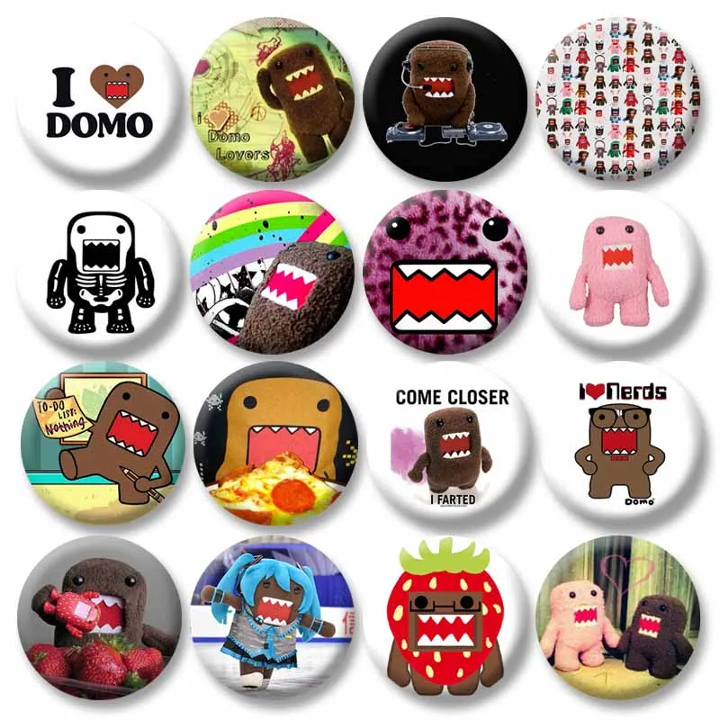 Funny I Love DOMO Cat Brooch Cute Cartoon Character Enamel Pin Creative ...