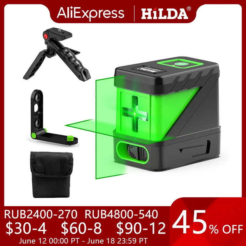 Laser Level 2 lines Self Levelling Green Beams Laser Horizontal ...