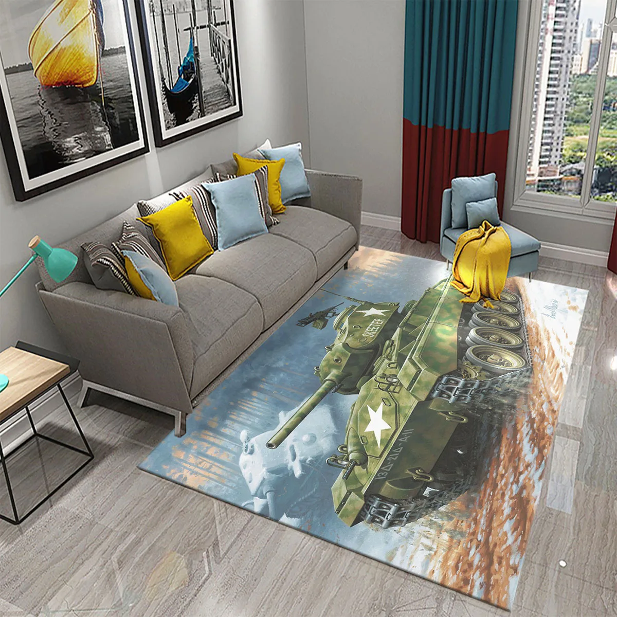 3D-Tank-Carpet-War-Military-Weapon-Rugs-for-Kitchen-Non-Slip-Armored ...